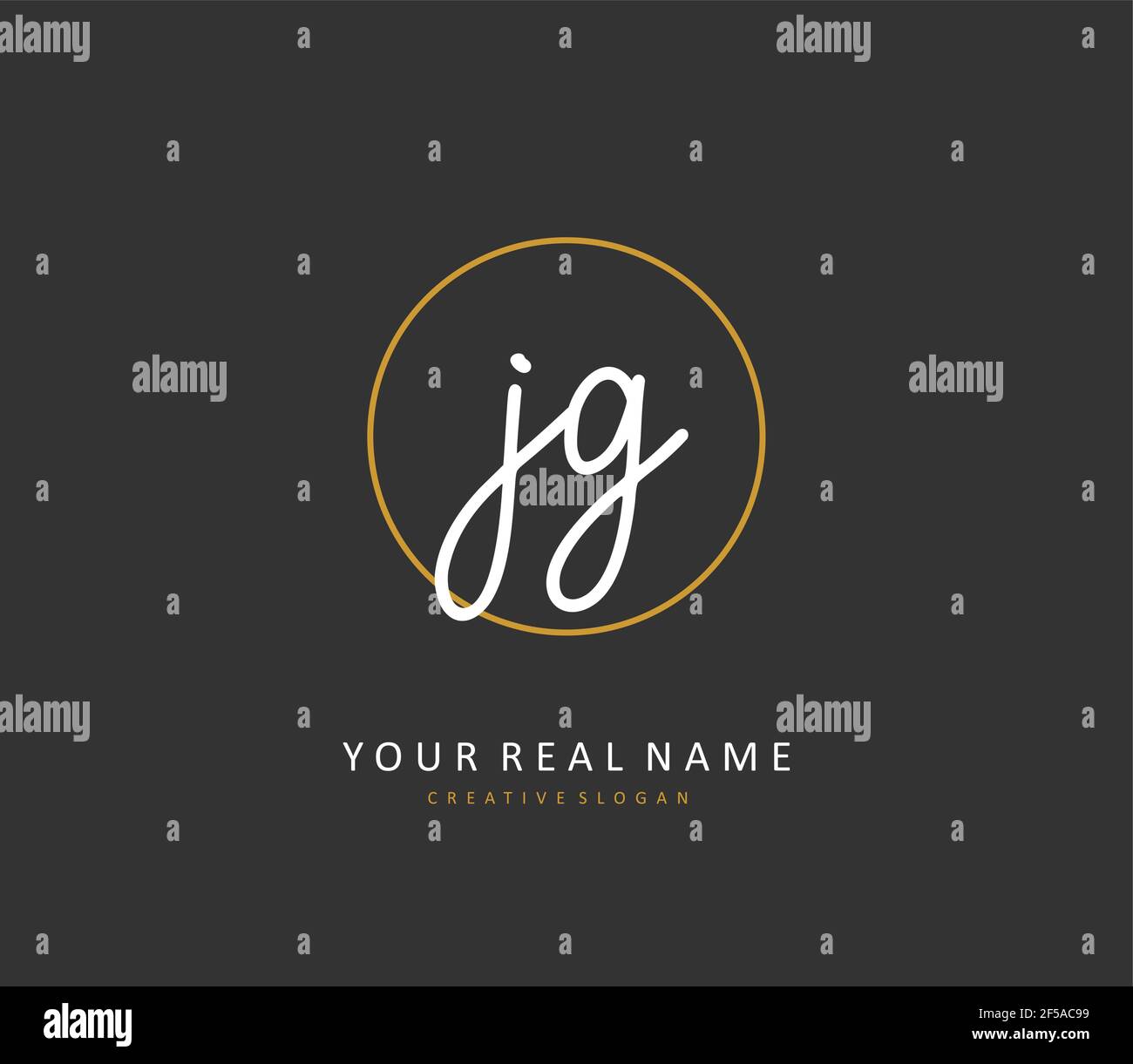 JG Initial letter handwriting and signature logo. A concept handwriting ...