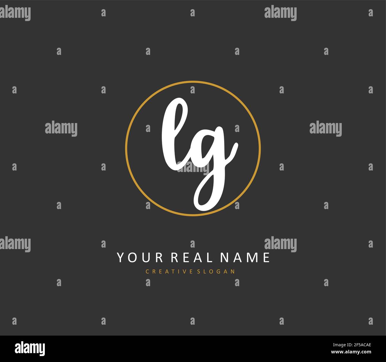 LG Initial letter handwriting and signature logo. A concept handwriting ...
