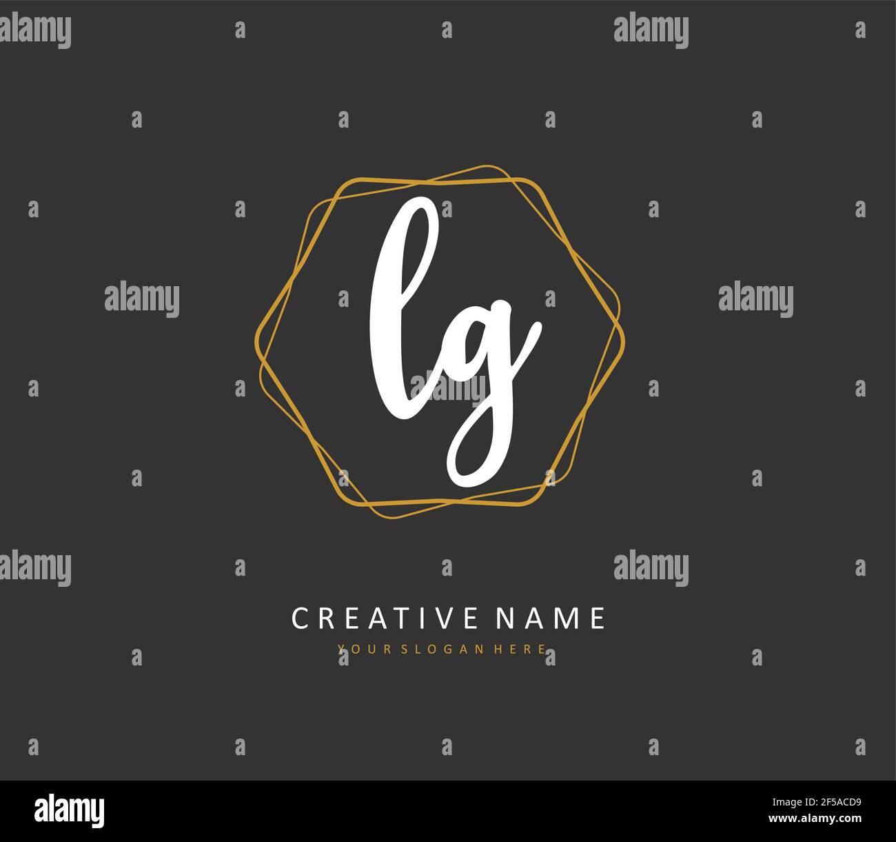 LG Initial letter handwriting and signature logo. A concept handwriting ...