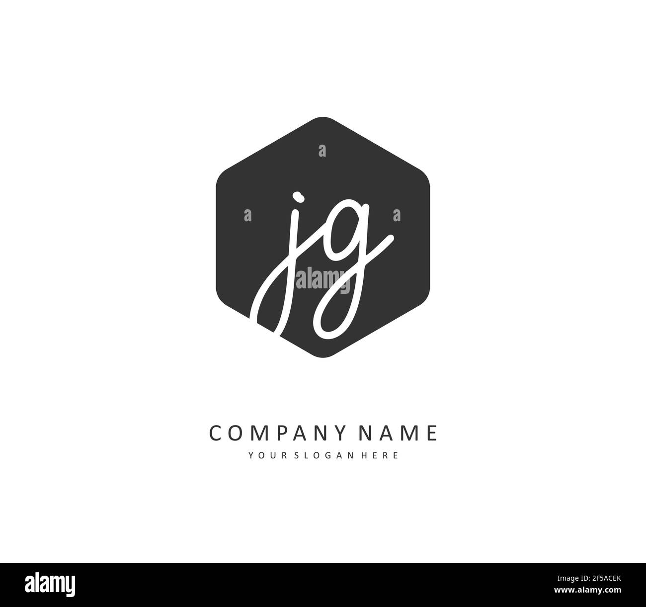 JG Initial letter handwriting and signature logo. A concept handwriting ...