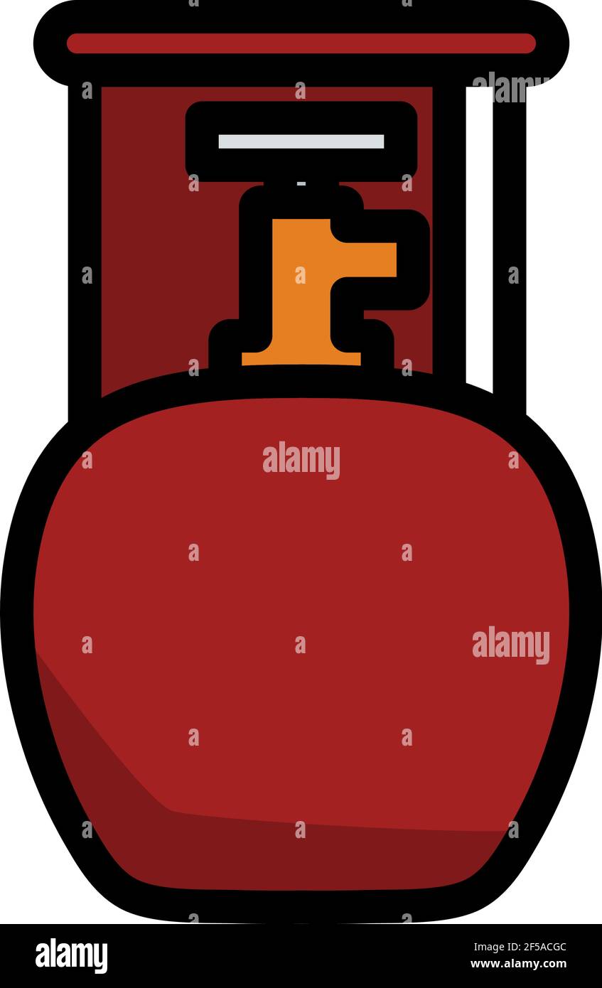 Icon Of Camping Gas Container. Editable Bold Outline With Color Fill ...