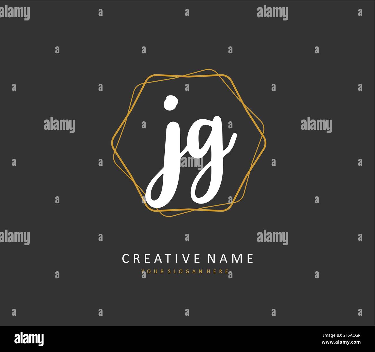 JG Initial letter handwriting and signature logo. A concept handwriting ...