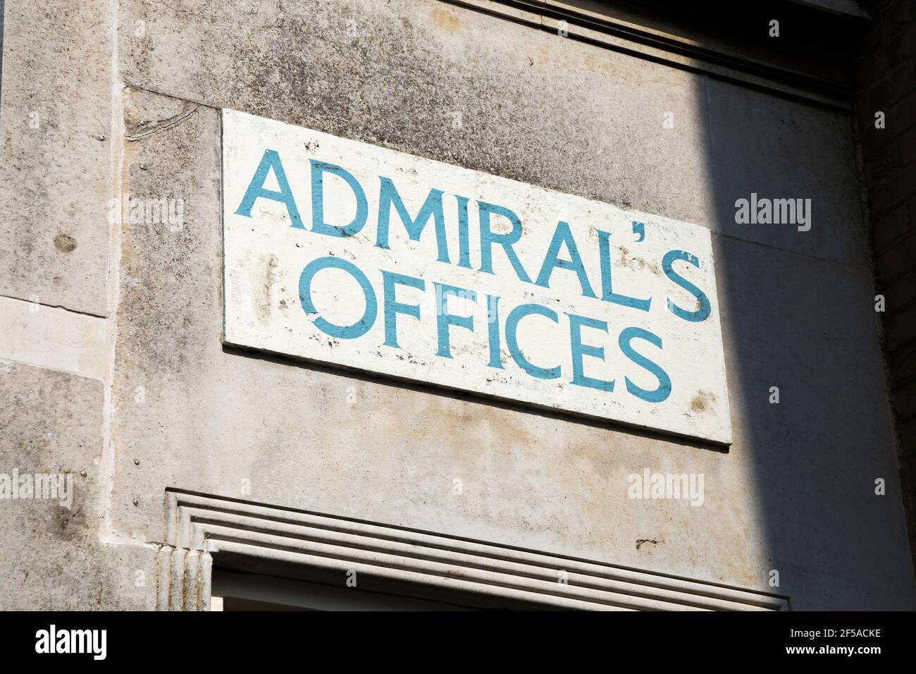 Sign above the door of the Admiral's Offices (built 1808) / Admirals ...