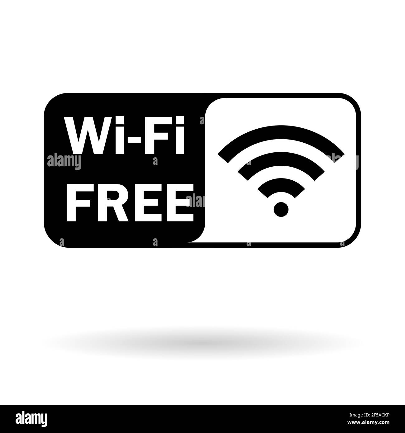 Wi-fi free internet, web wifi signal with shadow vector. Mobile website ...