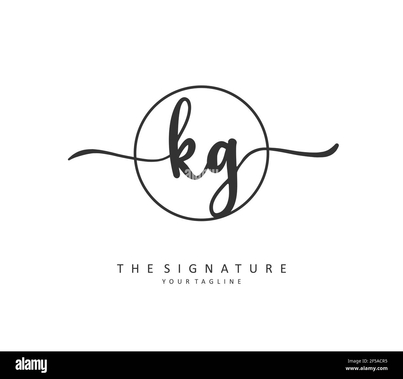 KG Initial letter handwriting and signature logo. A concept handwriting ...