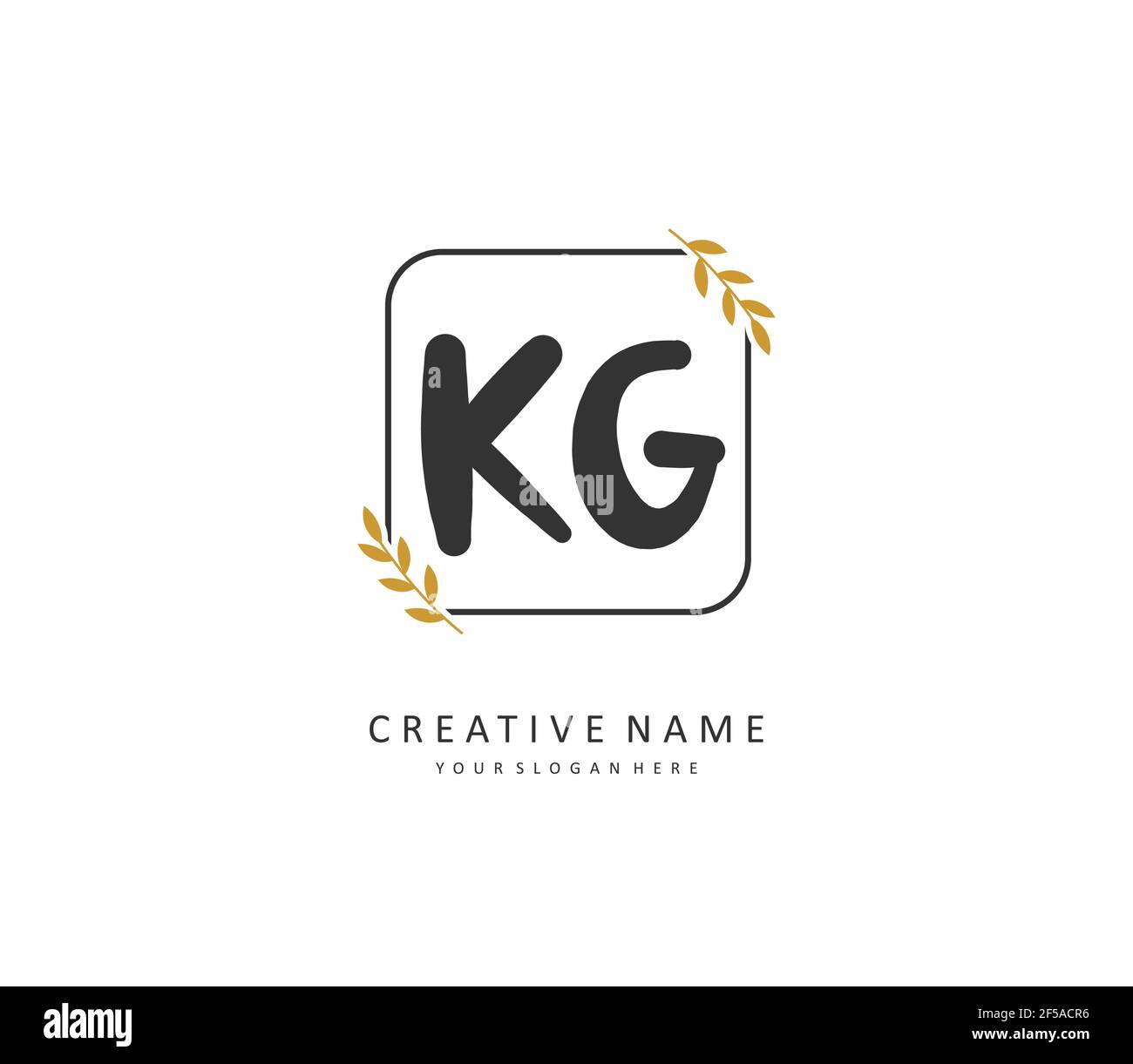 KG Initial letter handwriting and signature logo. A concept handwriting ...