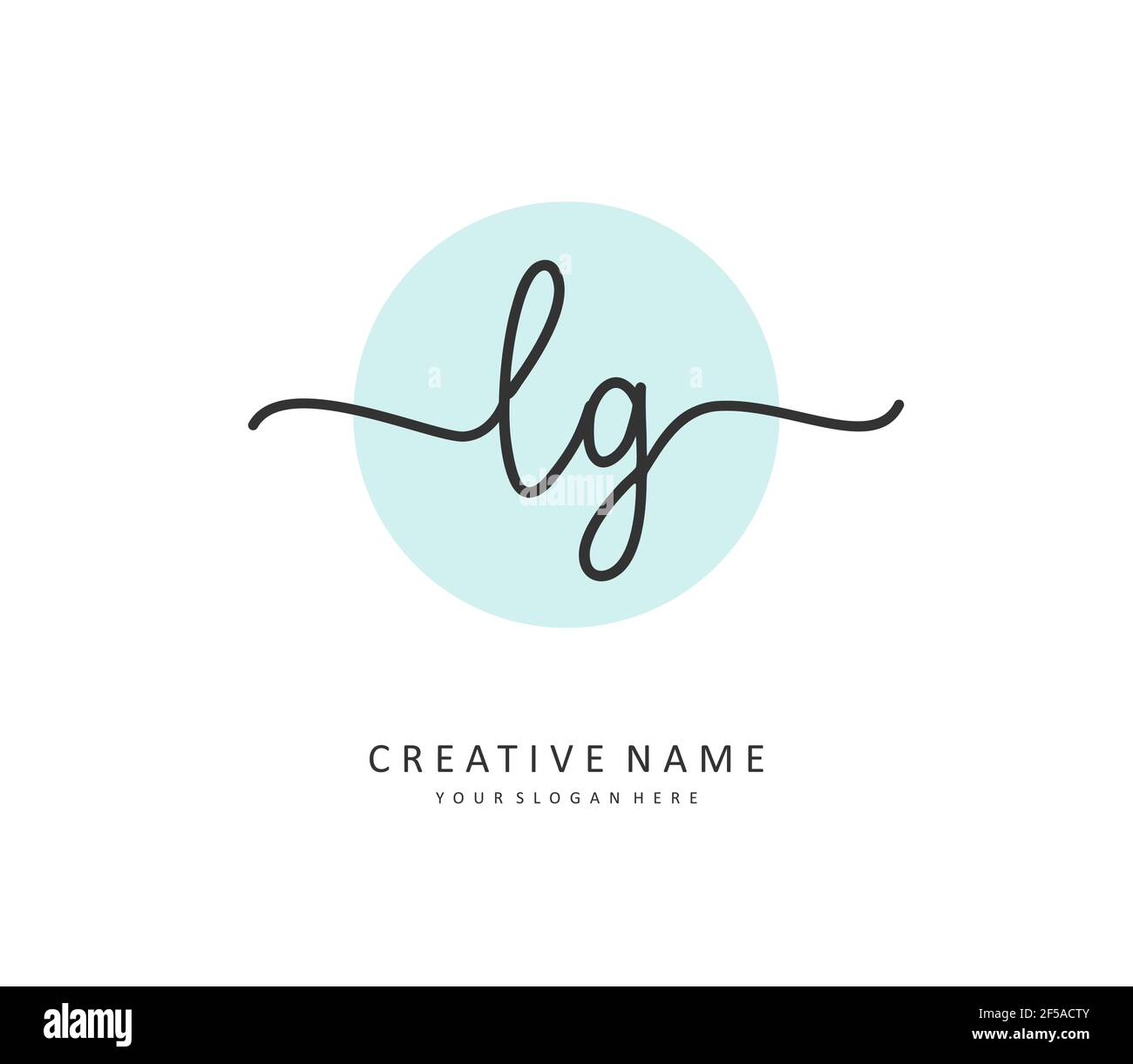 LG Initial letter handwriting and signature logo. A concept handwriting ...