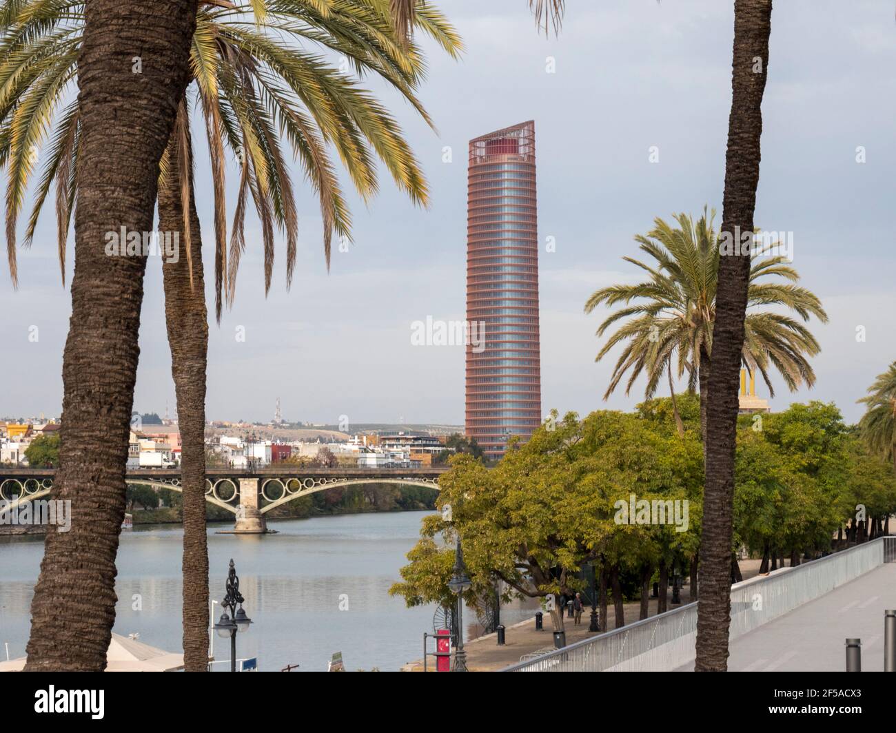 A view of the Sevilla Tower a skyscraper in the city of Seville Spain ...