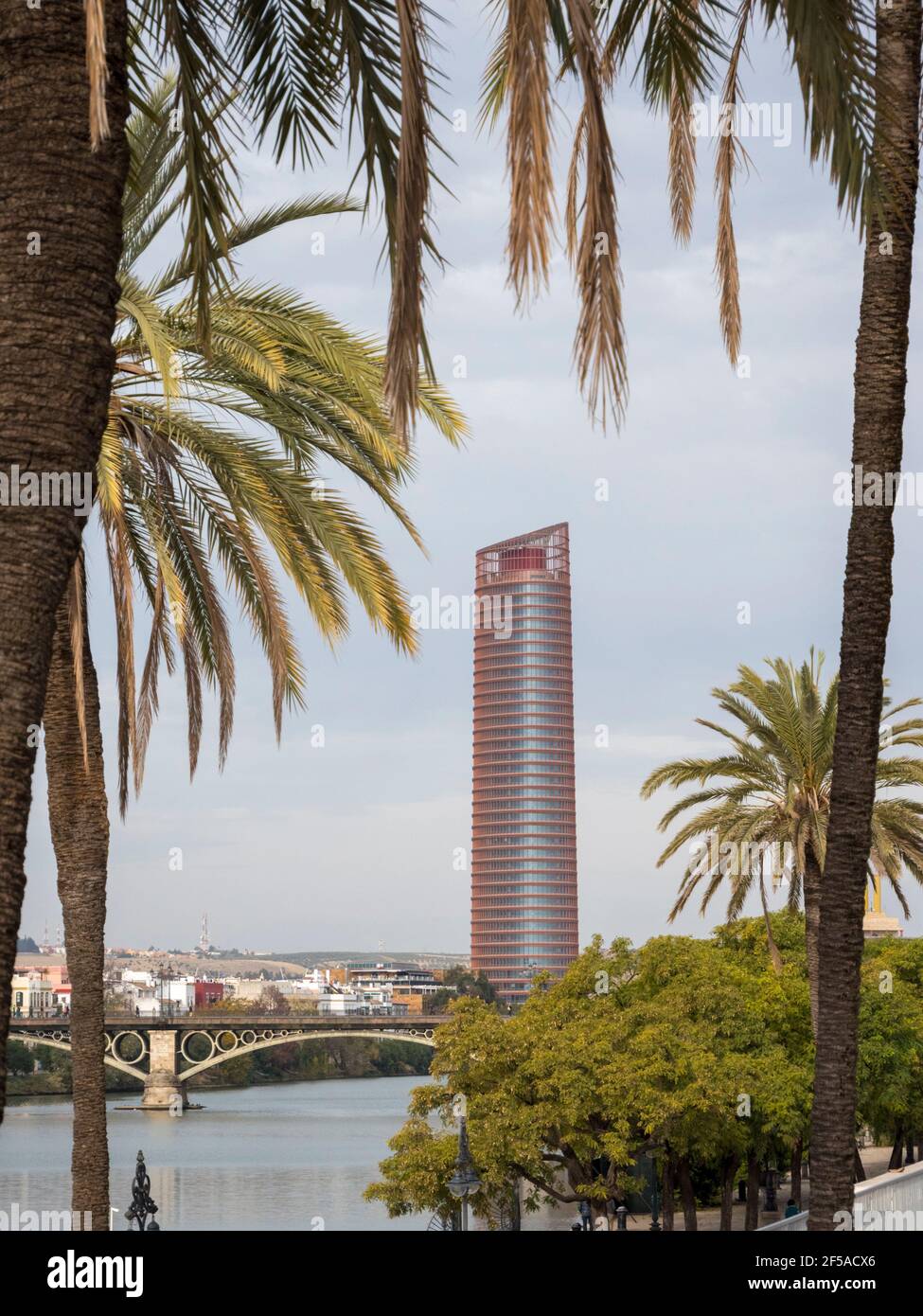 A view of the Sevilla Tower a skyscraper in the city of Seville Spain ...