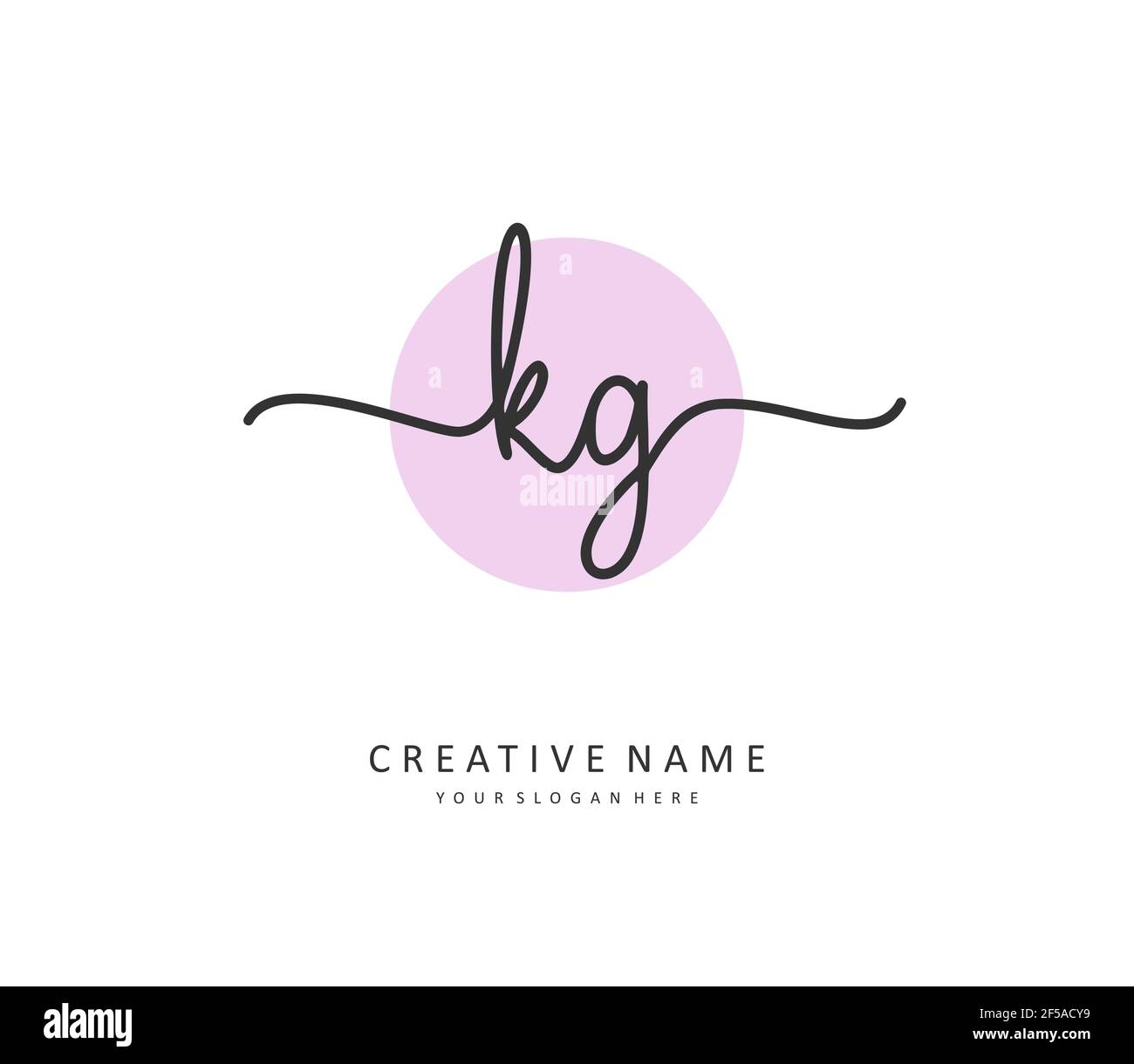 KG Initial letter handwriting and signature logo. A concept handwriting ...