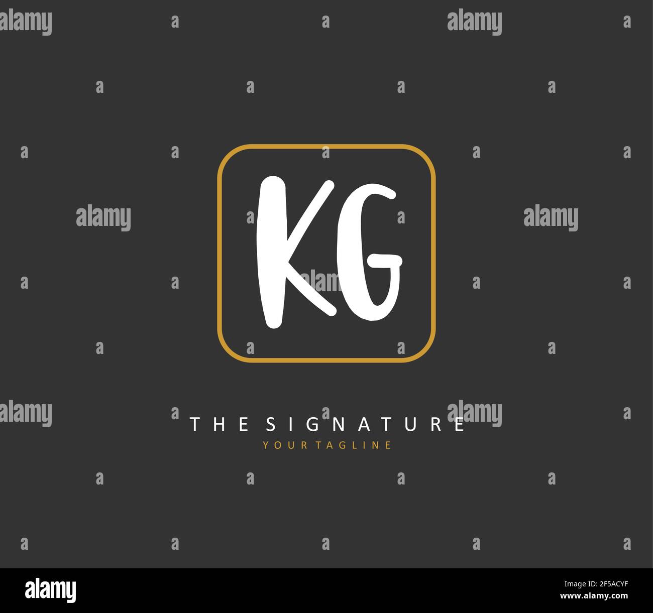 KG Initial letter handwriting and signature logo. A concept handwriting ...