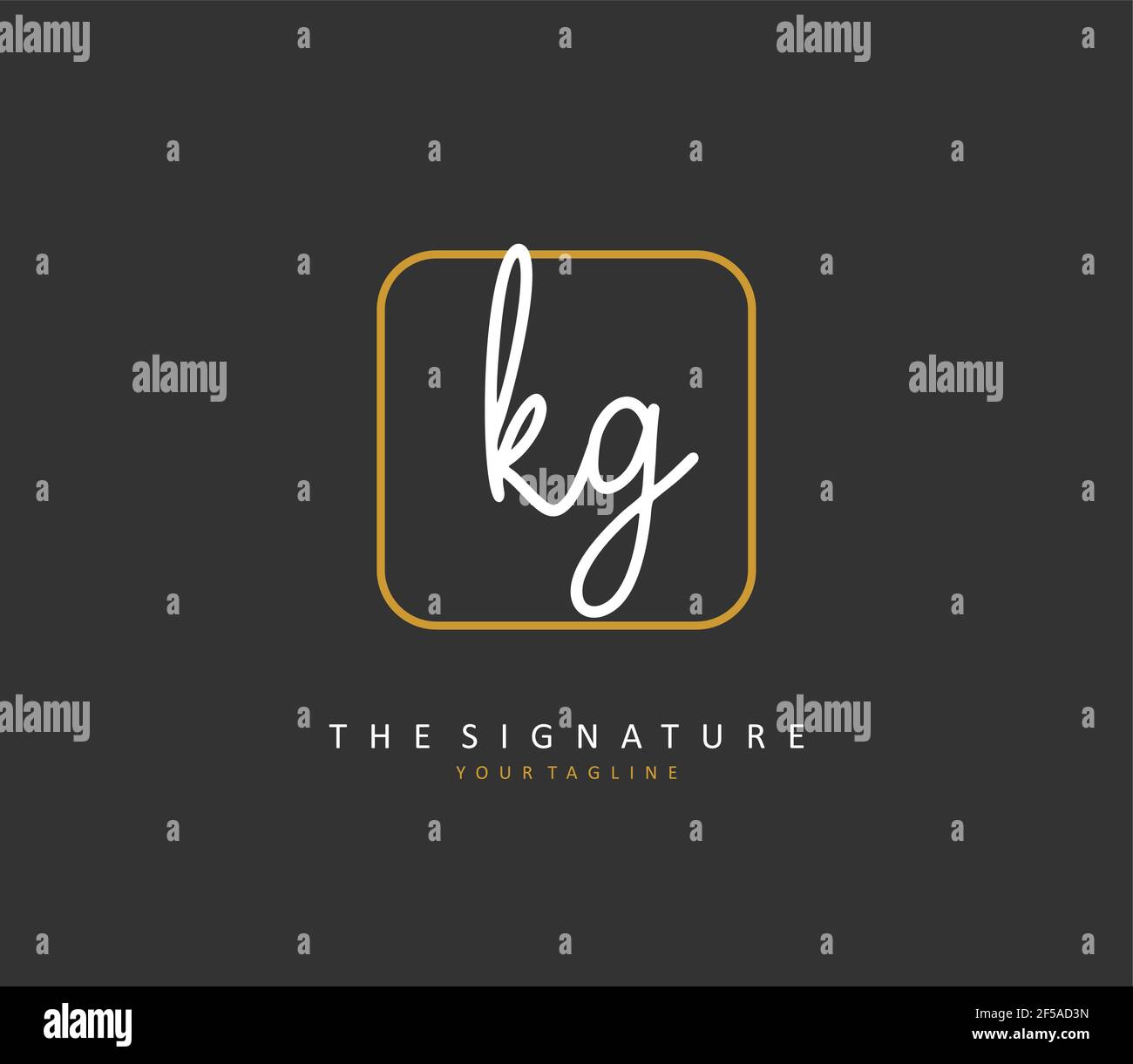 KG Initial letter handwriting and signature logo. A concept handwriting ...