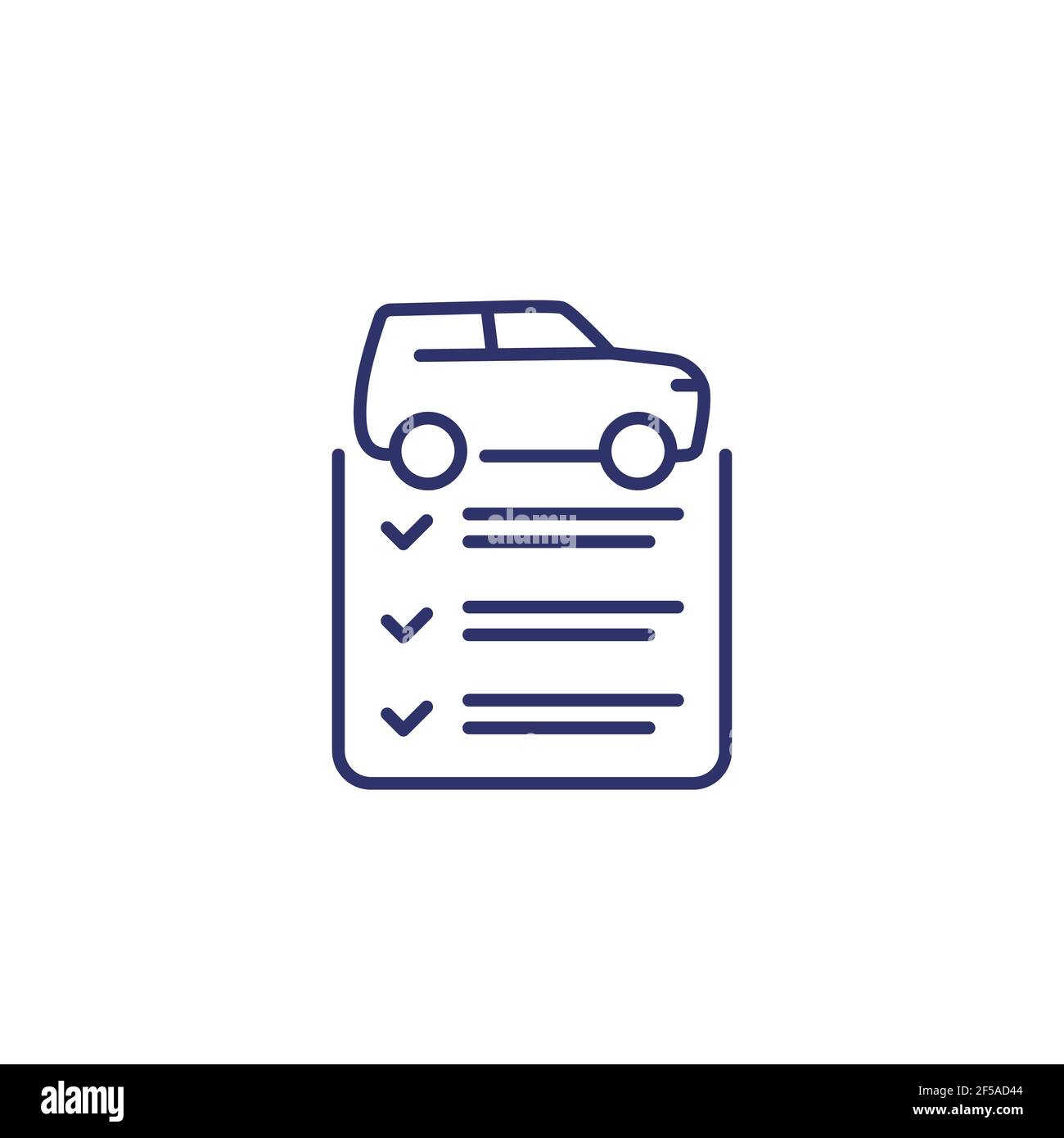 White line car inspection icon hi-res stock photography and images - Alamy