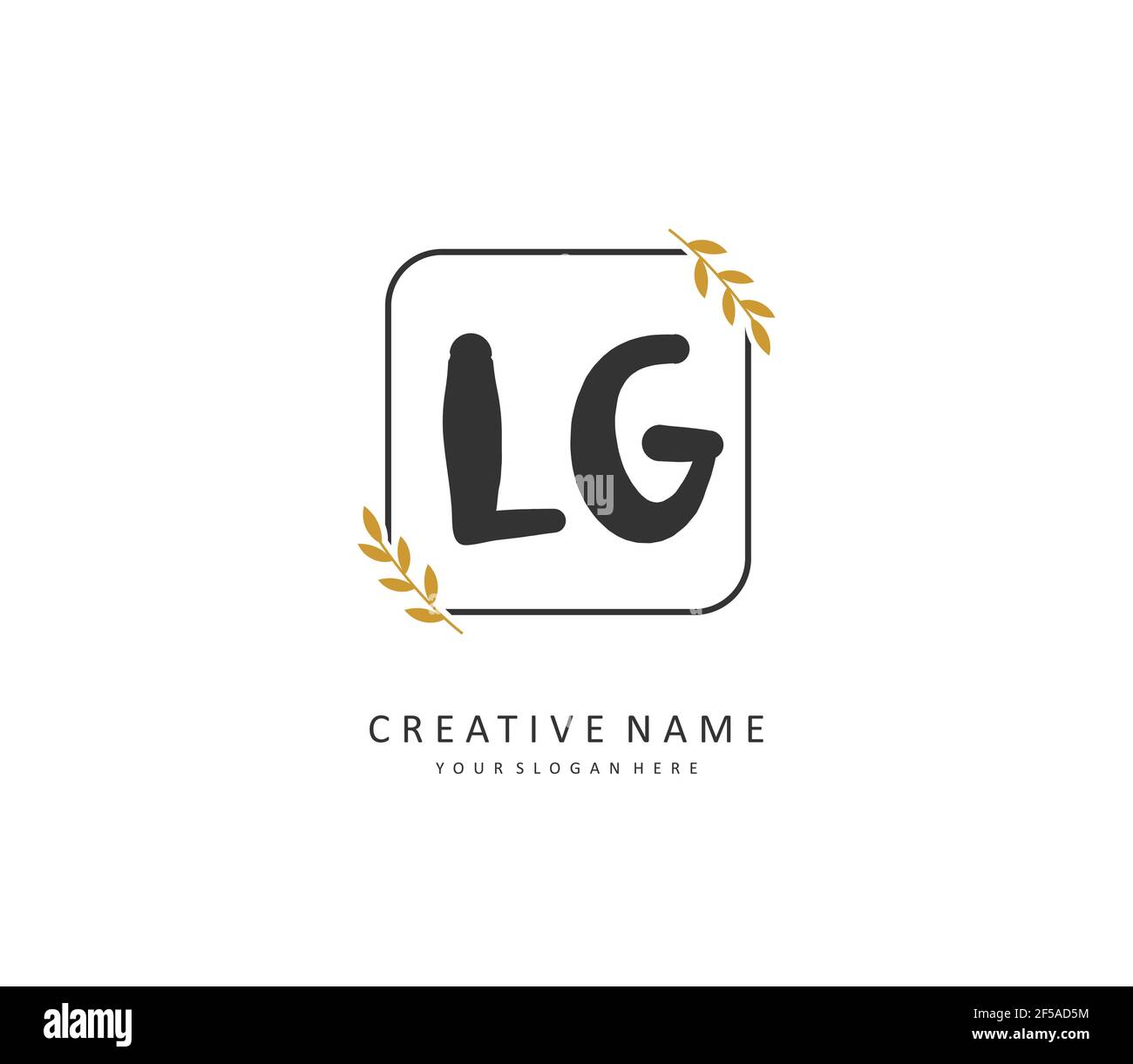 LG Initial letter handwriting and signature logo. A concept handwriting ...