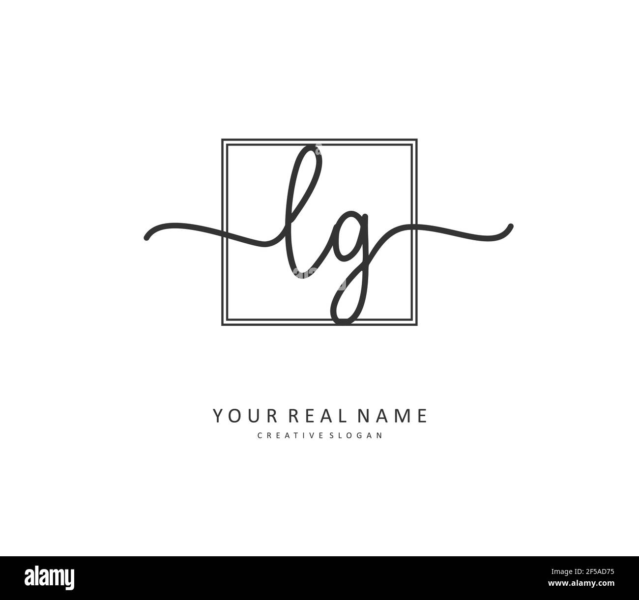 LG Initial letter handwriting and signature logo. A concept handwriting ...