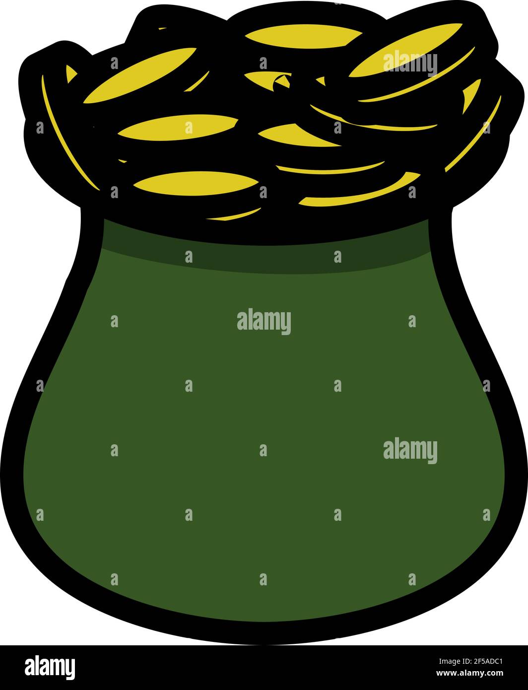 Open Money Bag Icon. Editable Bold Outline With Color Fill Design ...