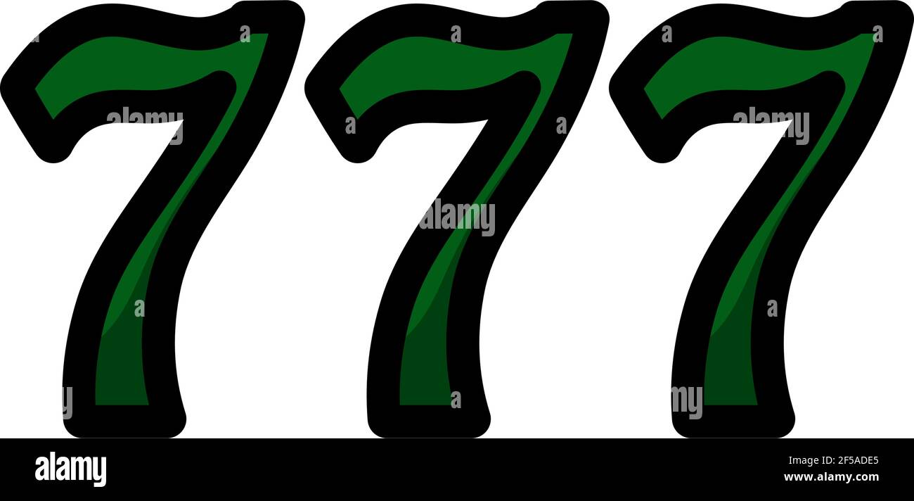 777 Icon. Editable Bold Outline With Color Fill Design. Vector ...