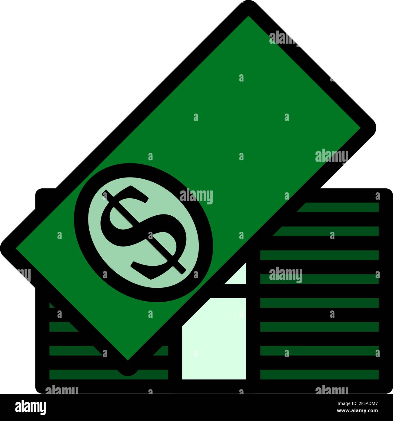 Stack Of Banknotes Icon. Editable Bold Outline With Color Fill Design ...