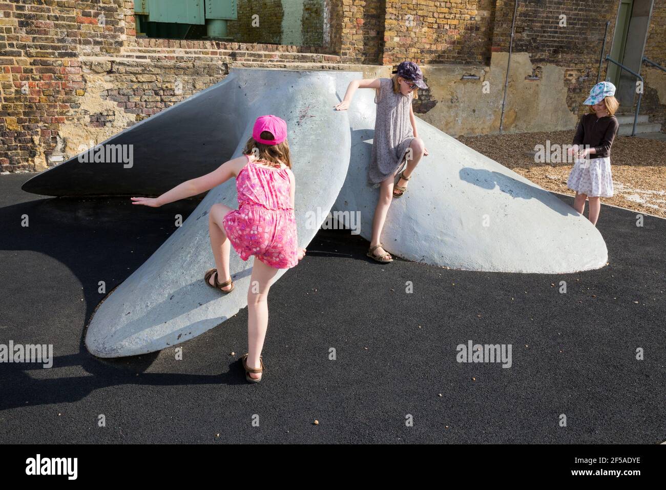 Three children, kids, sisters, girls aged / age 6 /six, 8 / eight, 10 ...