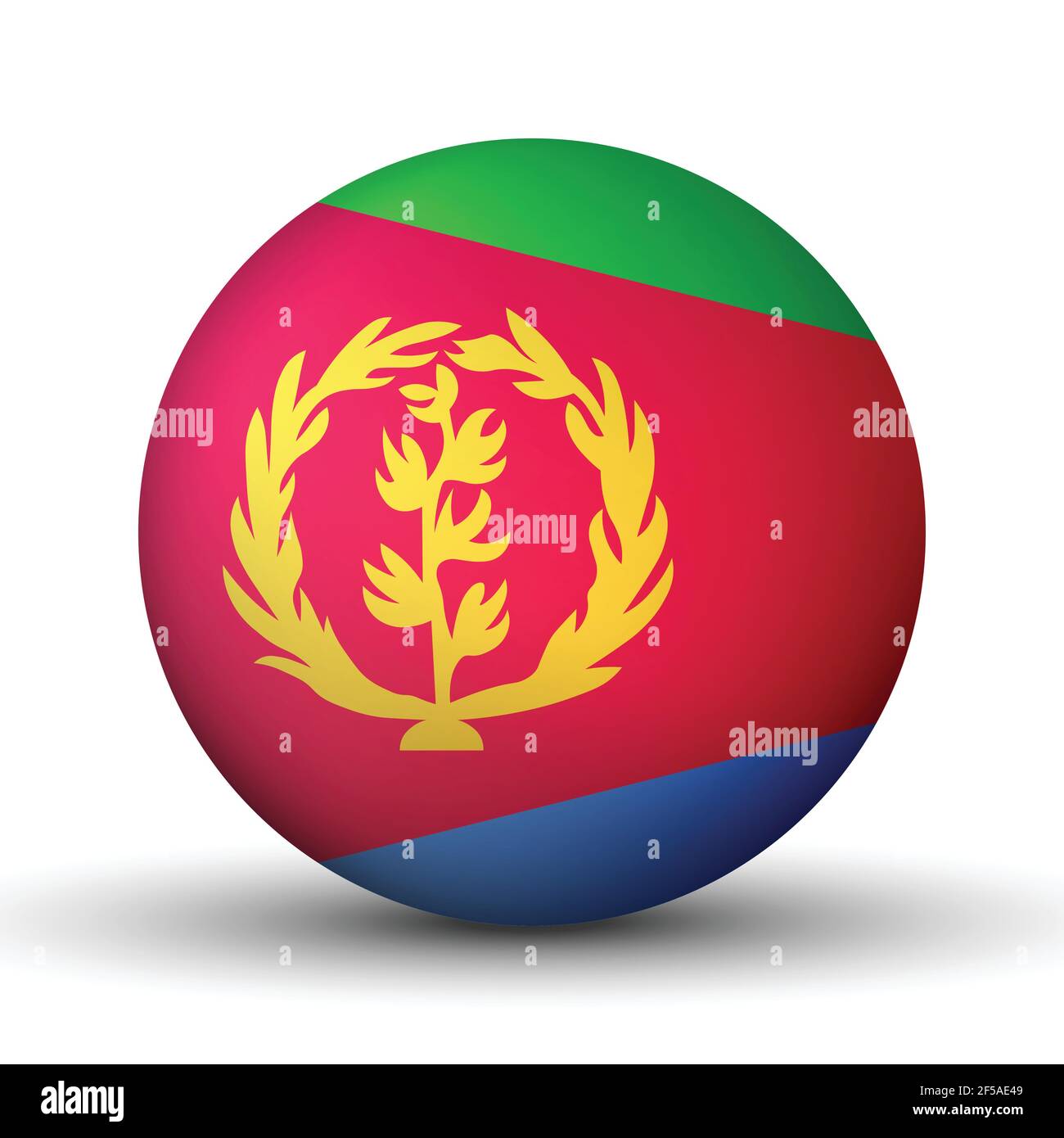 Glass light ball with flag of Eritrea. Round sphere, template icon. Eritrean national symbol ...
