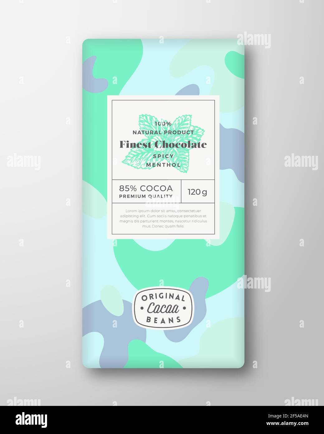 Menthol Chocolate Label Abstract Shapes Vector Packaging Design Layout ...