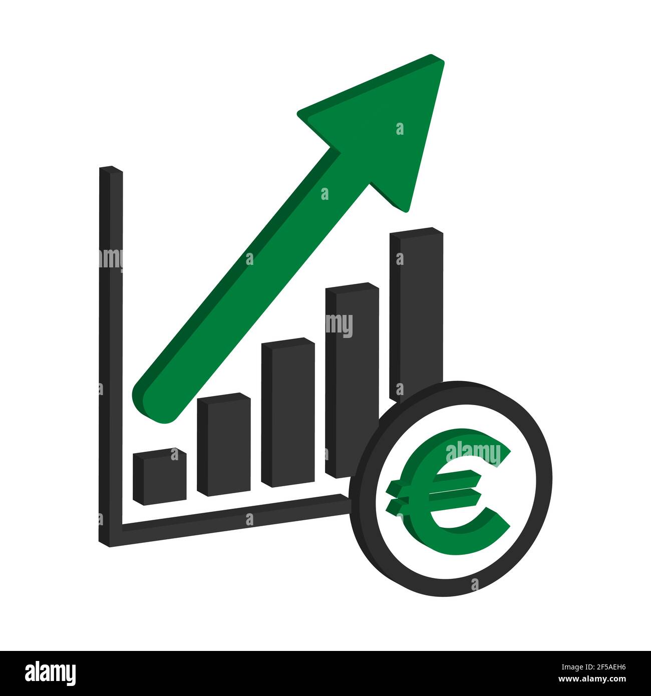 Growing economic symbol, flat modern button icon, object isolated on ...