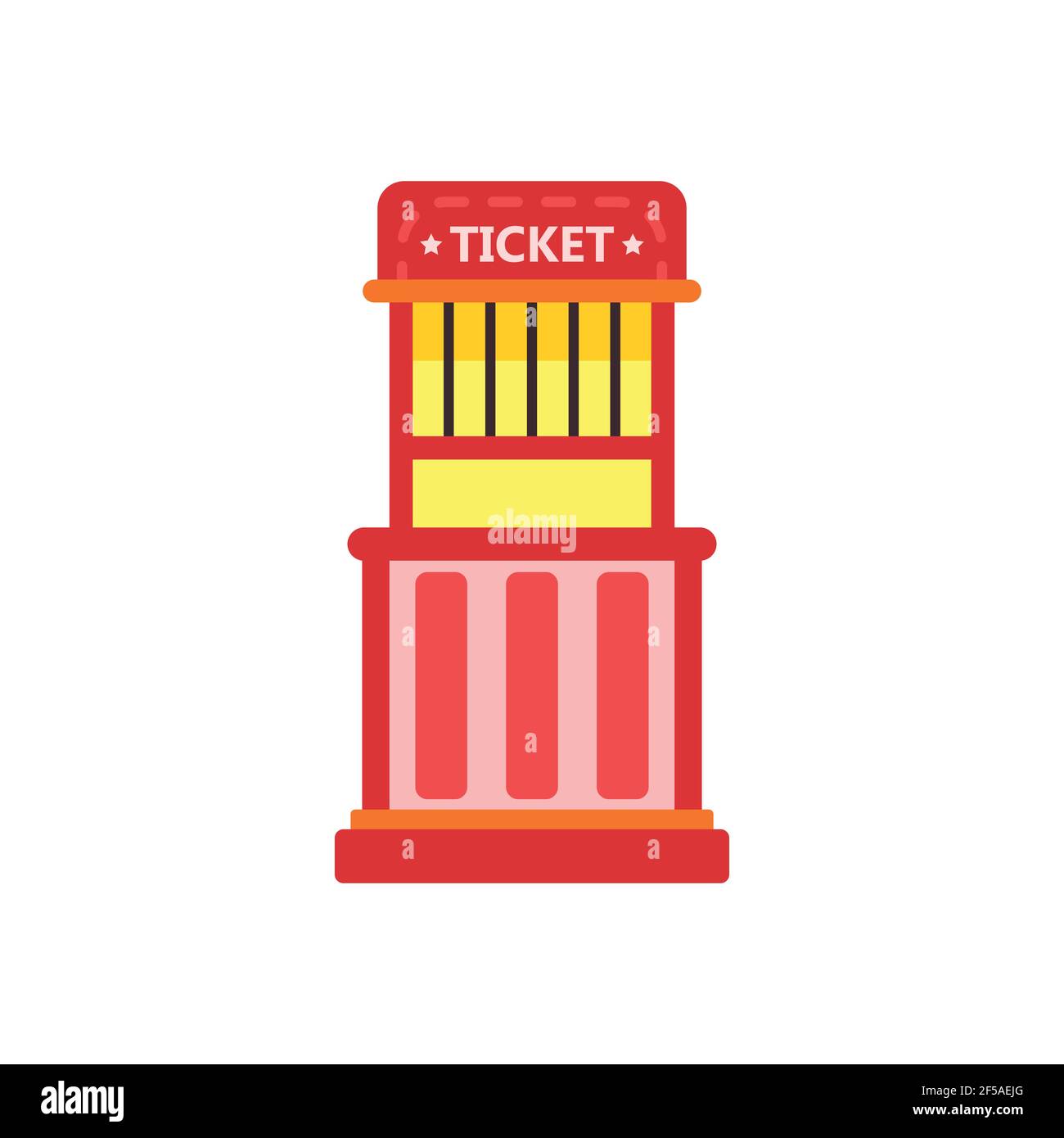 Red carnival info ticket office isolated on white background, vector ...