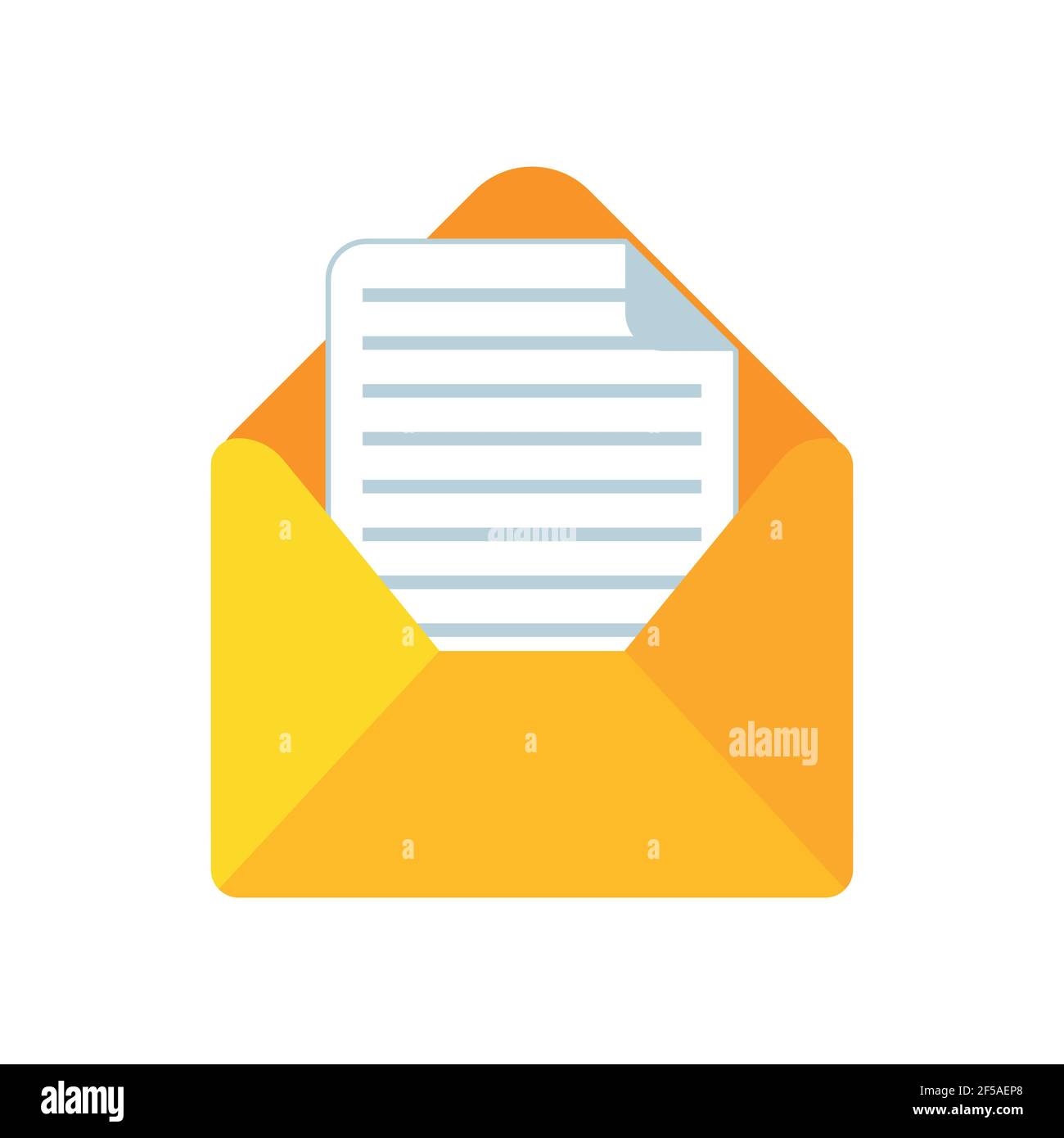 Letter in an envelope on a white isolated background. Vector ...
