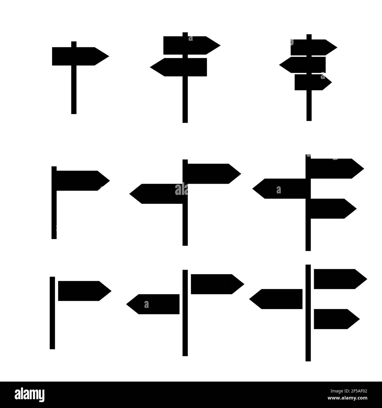Set of signpost street vector illustration, collection of road arrow ...