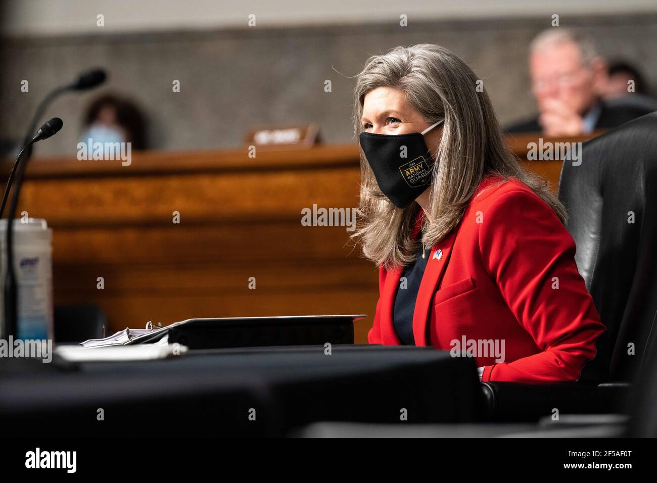 Senator Joni Ernst, R-Iowa, listens during a hearing on the “United ...