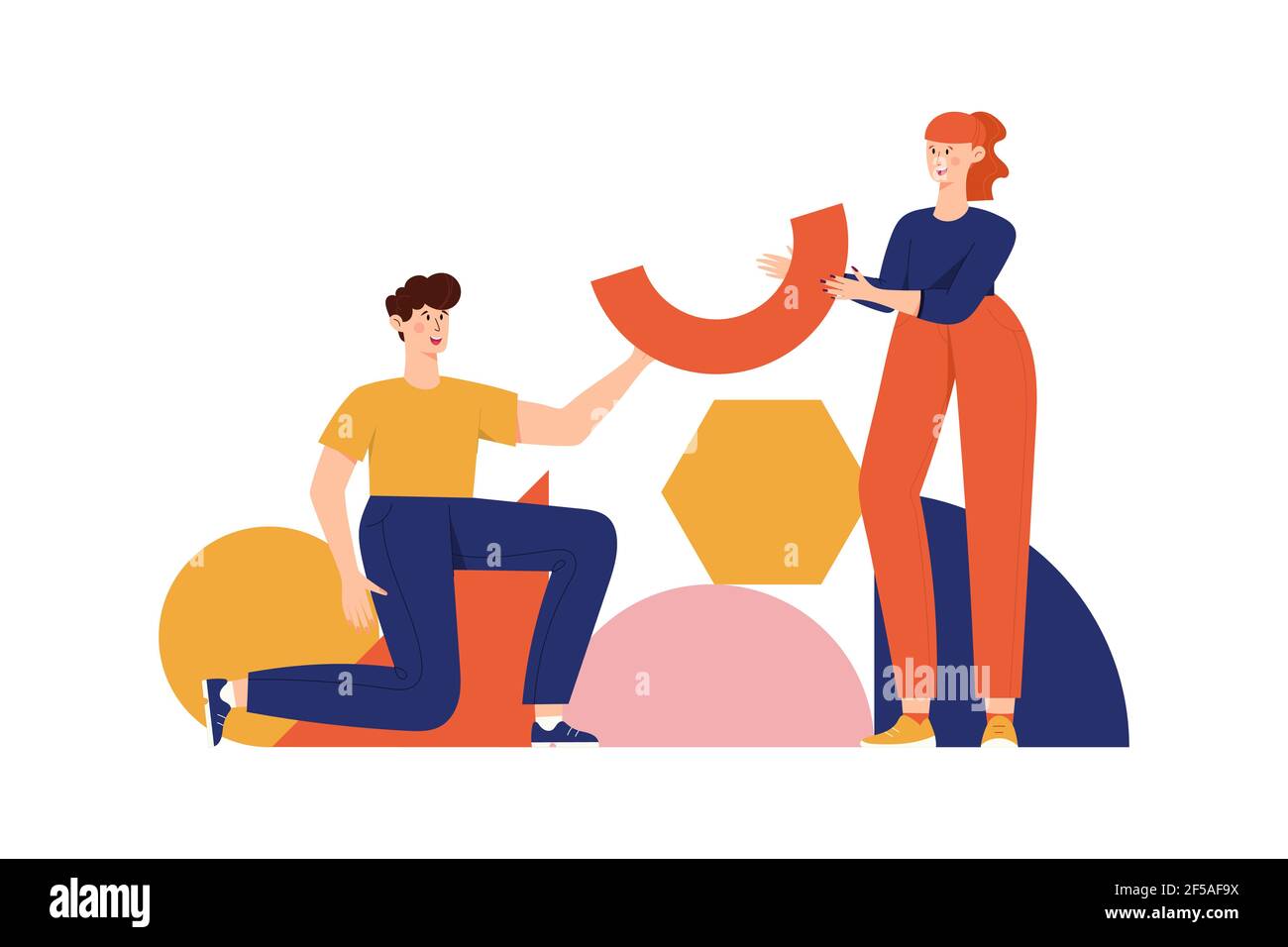 Teamwork geometric shapes Stock Vector Image & Art - Alamy