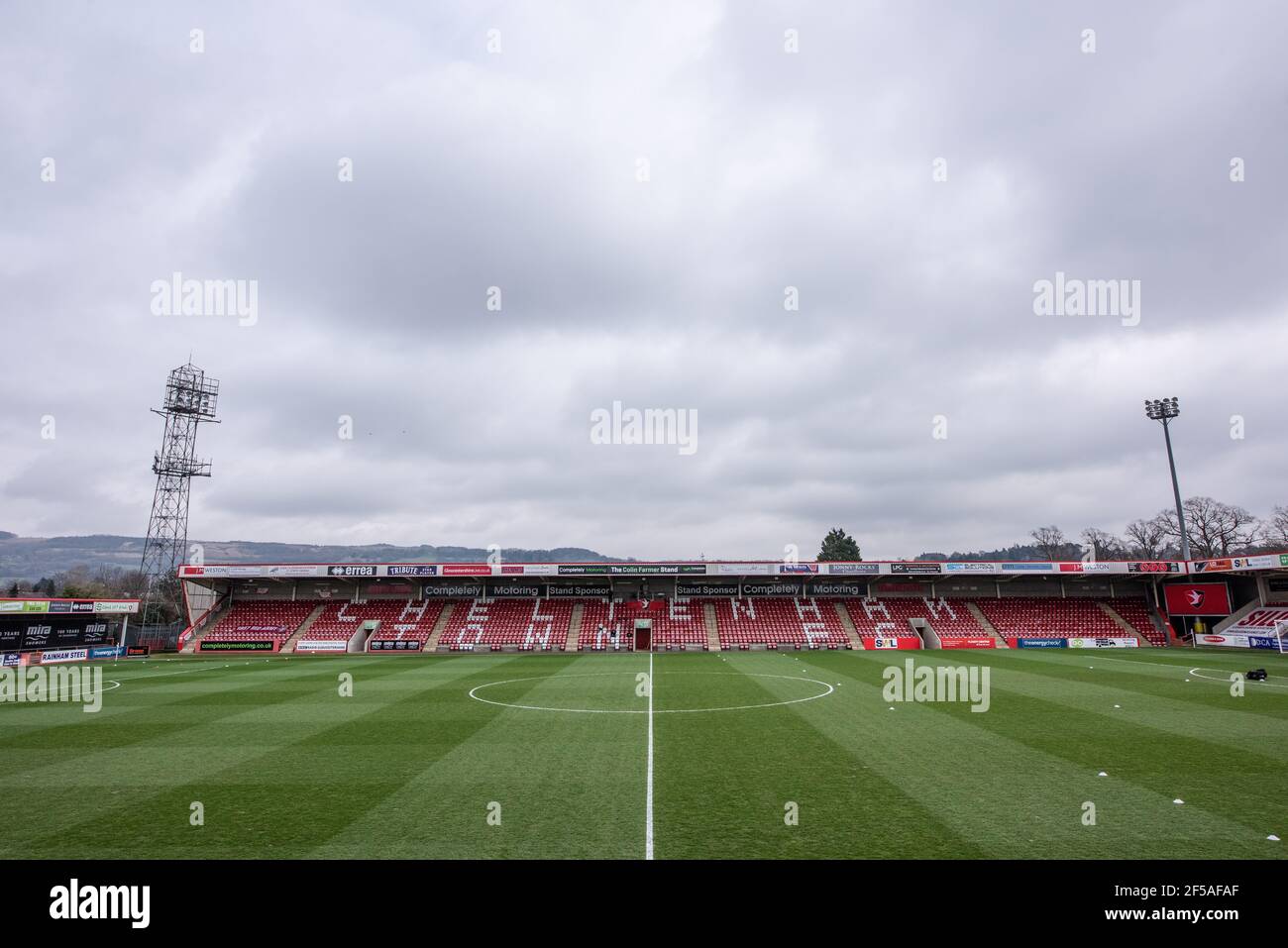 Whaddon Road (The Jonny Rocks Stadium). Cheltenham Town F.C Stock Photo ...