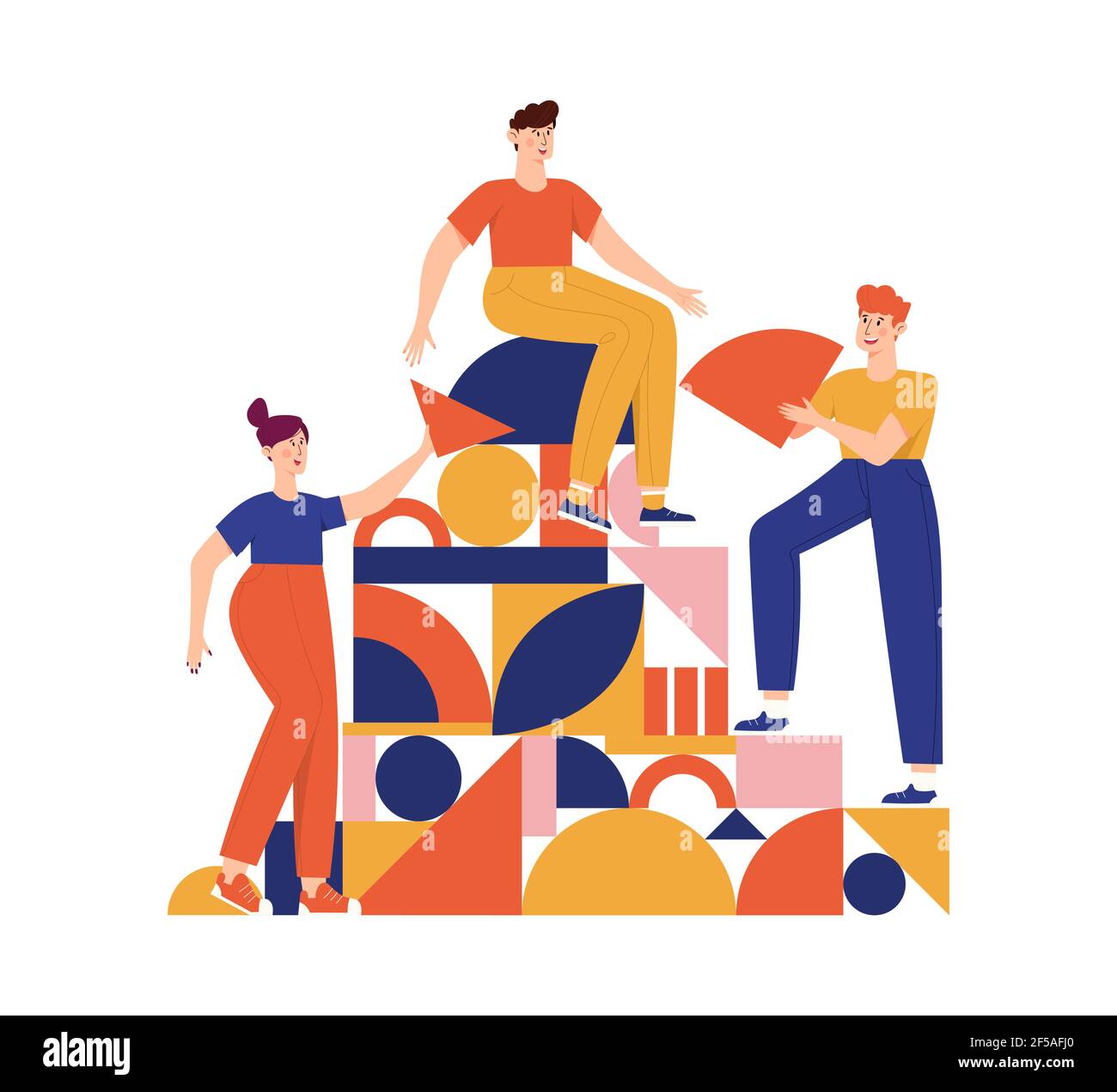 Teamwork geometric shapes Stock Vector Image & Art - Alamy