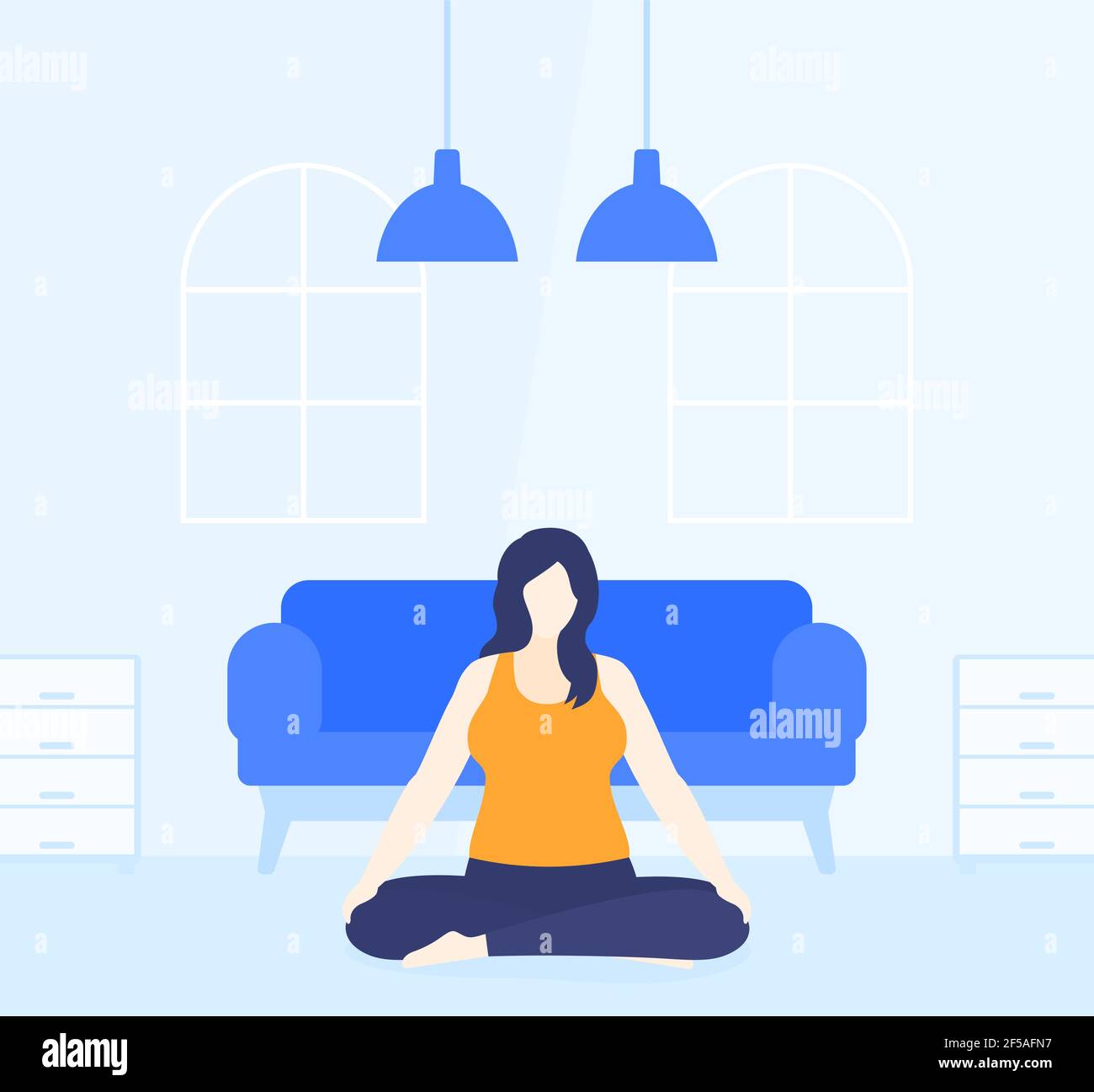 Plus size female exercise Stock Vector Images - Alamy