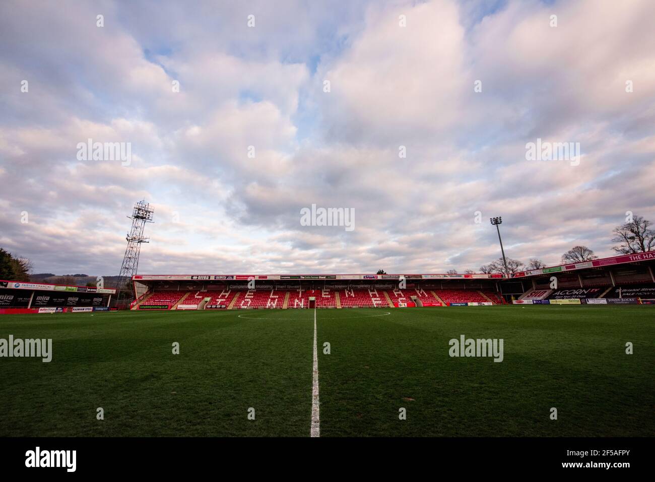 Whaddon Road (The Jonny Rocks Stadium). Cheltenham Town F.C Stock Photo ...