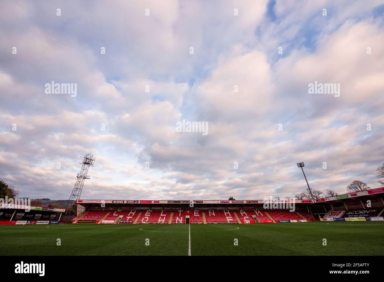 Whaddon Road (The Jonny Rocks Stadium). Cheltenham Town F.C Stock Photo ...