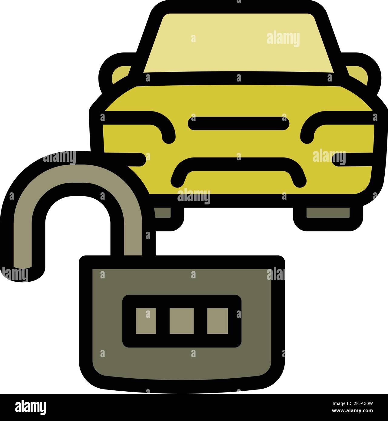 Unlock car sharing icon. Outline Unlock car sharing vector icon for web ...