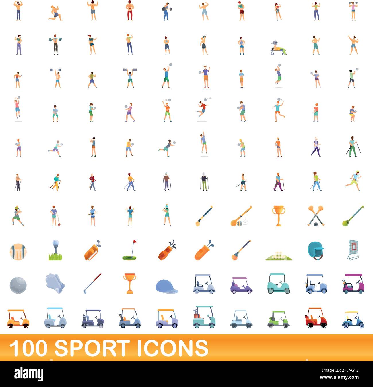 100 sport icons set. Cartoon illustration of 100 sport icons vector set ...