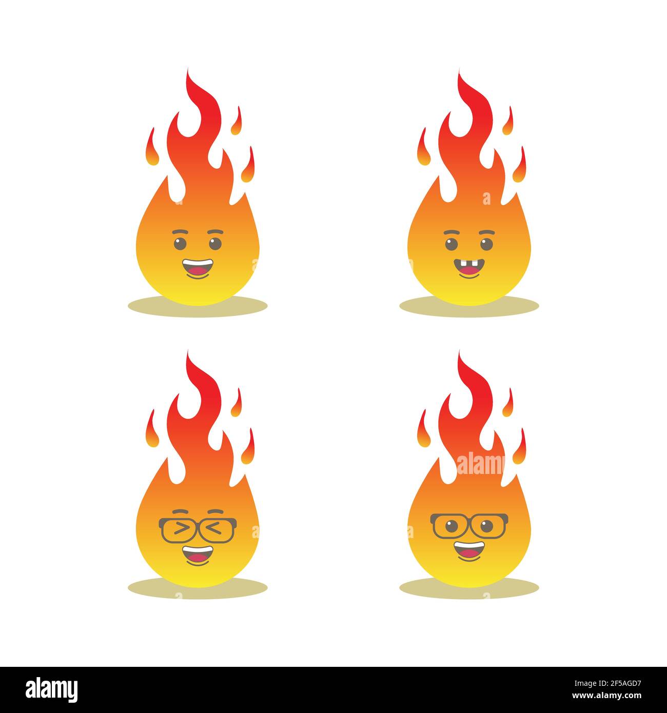 fire flame cute emoticon vector image Stock Vector Image & Art - Alamy