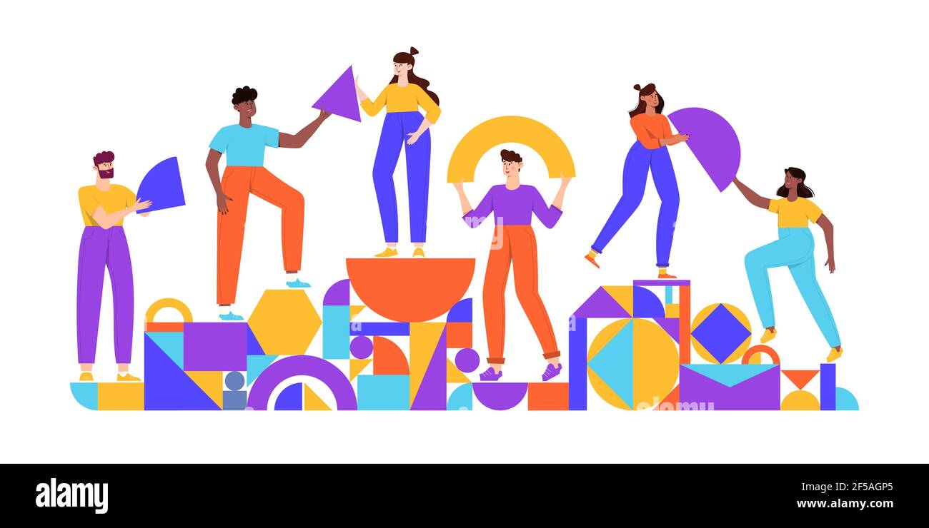 Teamwork geometric shapes Stock Vector Image & Art - Alamy
