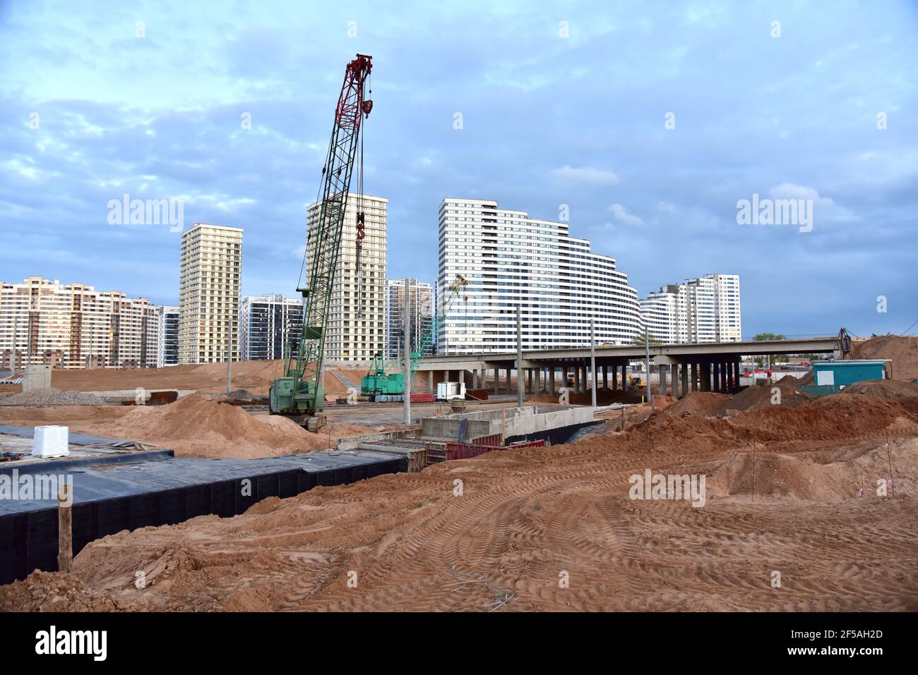 Сonstruction of underground pedestrian crossing. Foot tunnel and ...