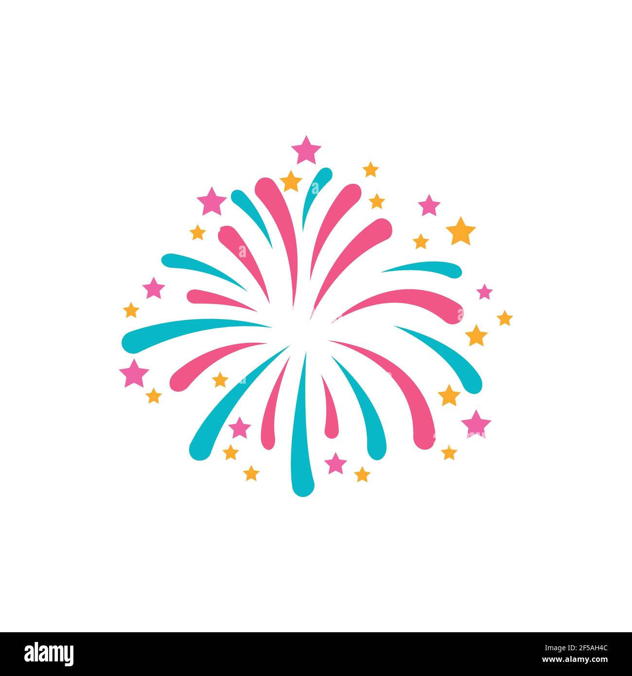 Simple style blue and red firework. Celebration decor element, national ...