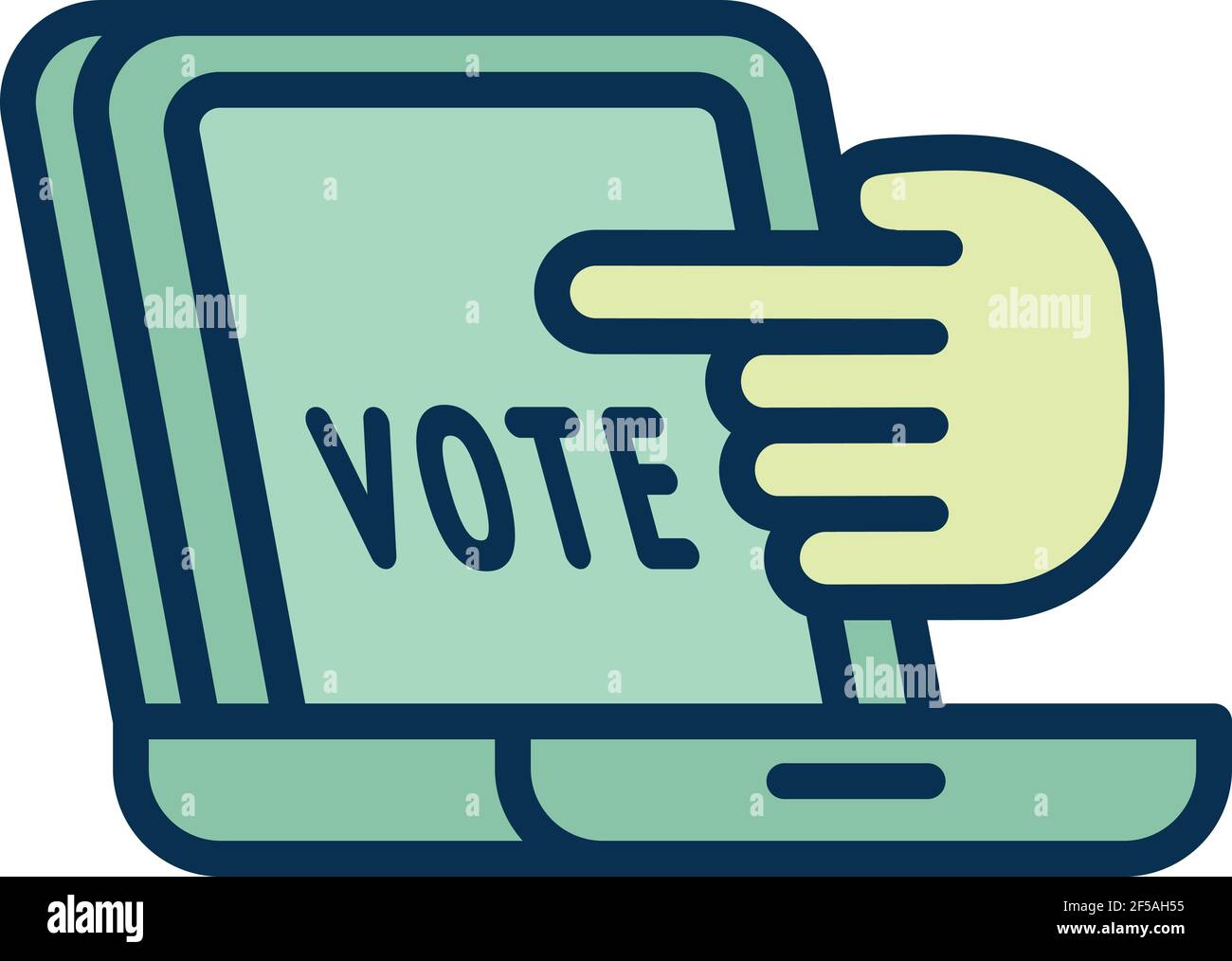 Laptop online vote icon. Outline Laptop online vote vector icon for web ...