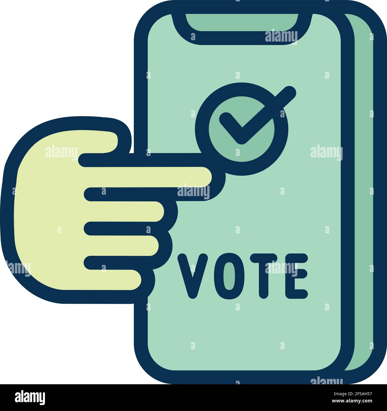 Smartphone online vote icon. Outline Smartphone online vote vector icon ...
