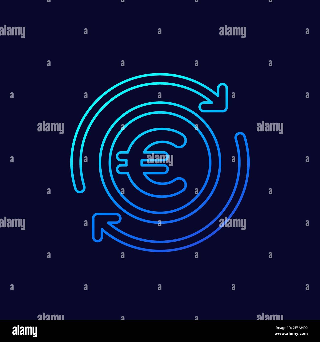 euro cashback icon on dark Stock Vector Image & Art - Alamy