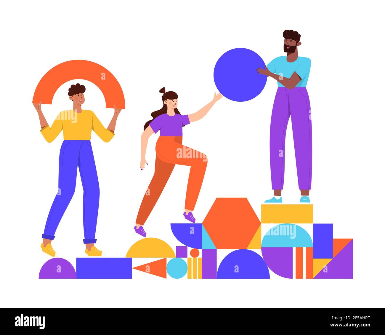 Teamwork geometric shapes Stock Vector Image & Art - Alamy