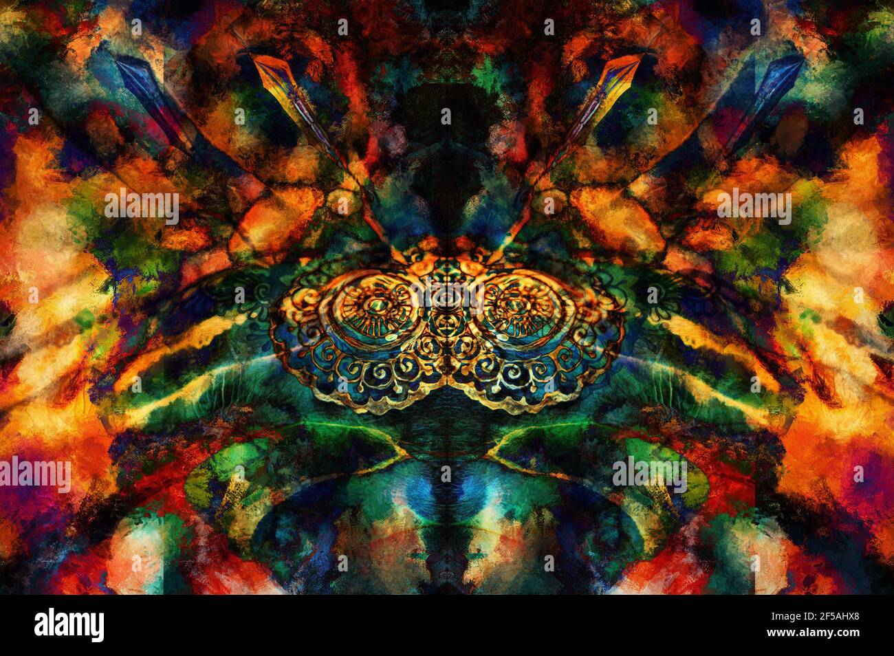 Henna art on woman's hand. Painting effect Stock Photo - Alamy