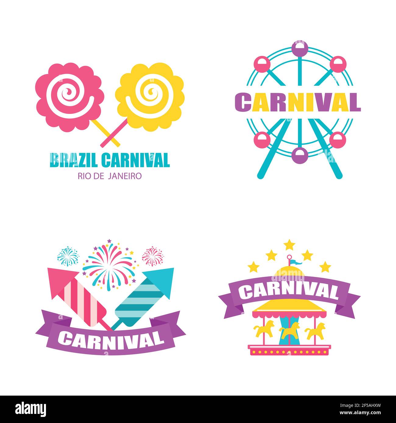 Circus amazing set of vector emblems, labels, logos and typographic ...
