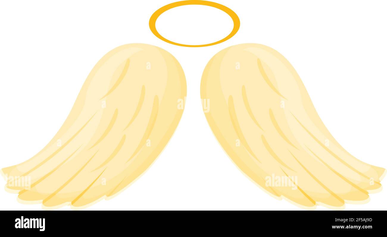 Halo wings icon. Cartoon of halo wings vector icon for web design ...