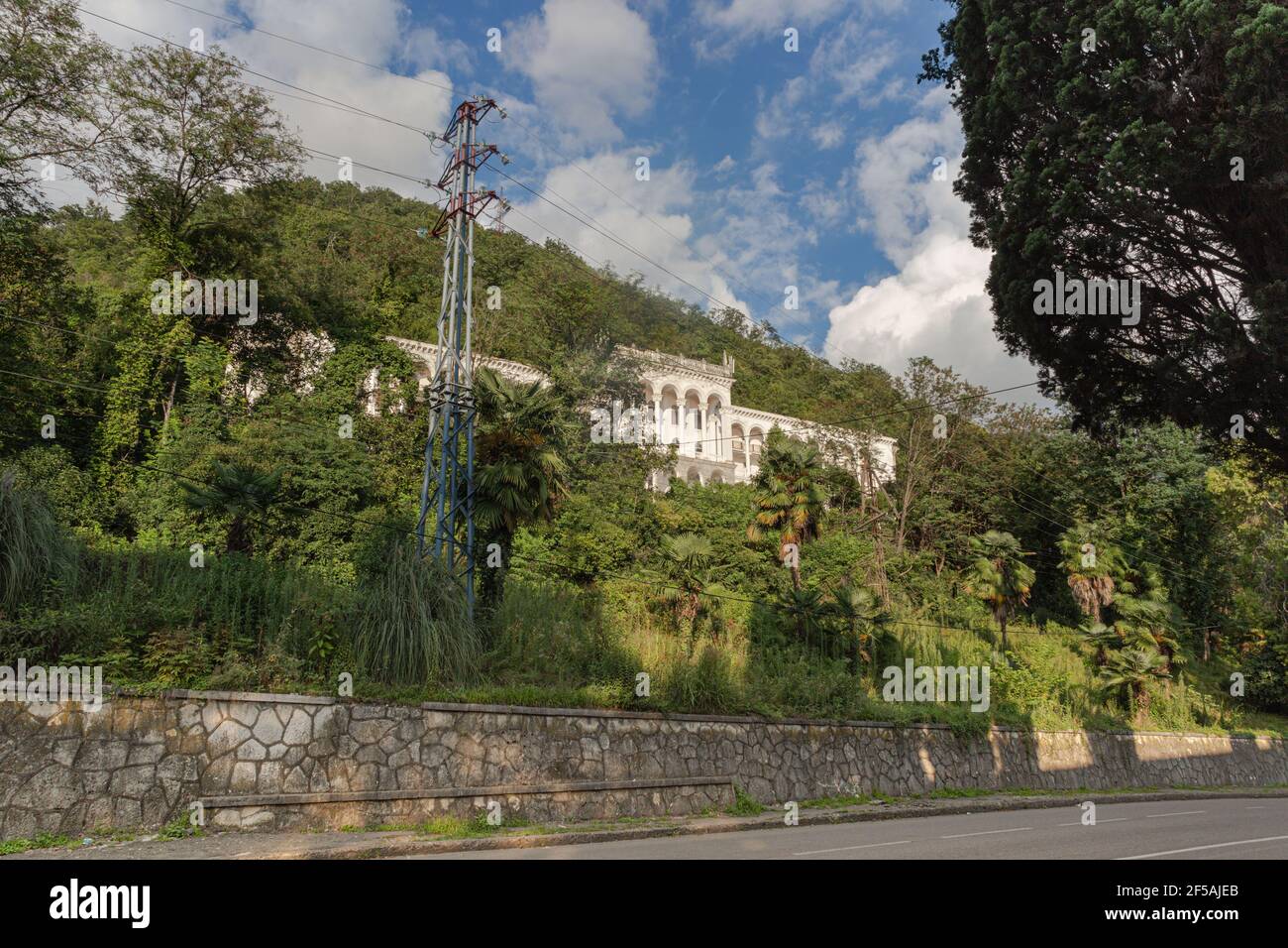 View from central street of Gagra Town, July of 2018, Abkhasia Stock ...